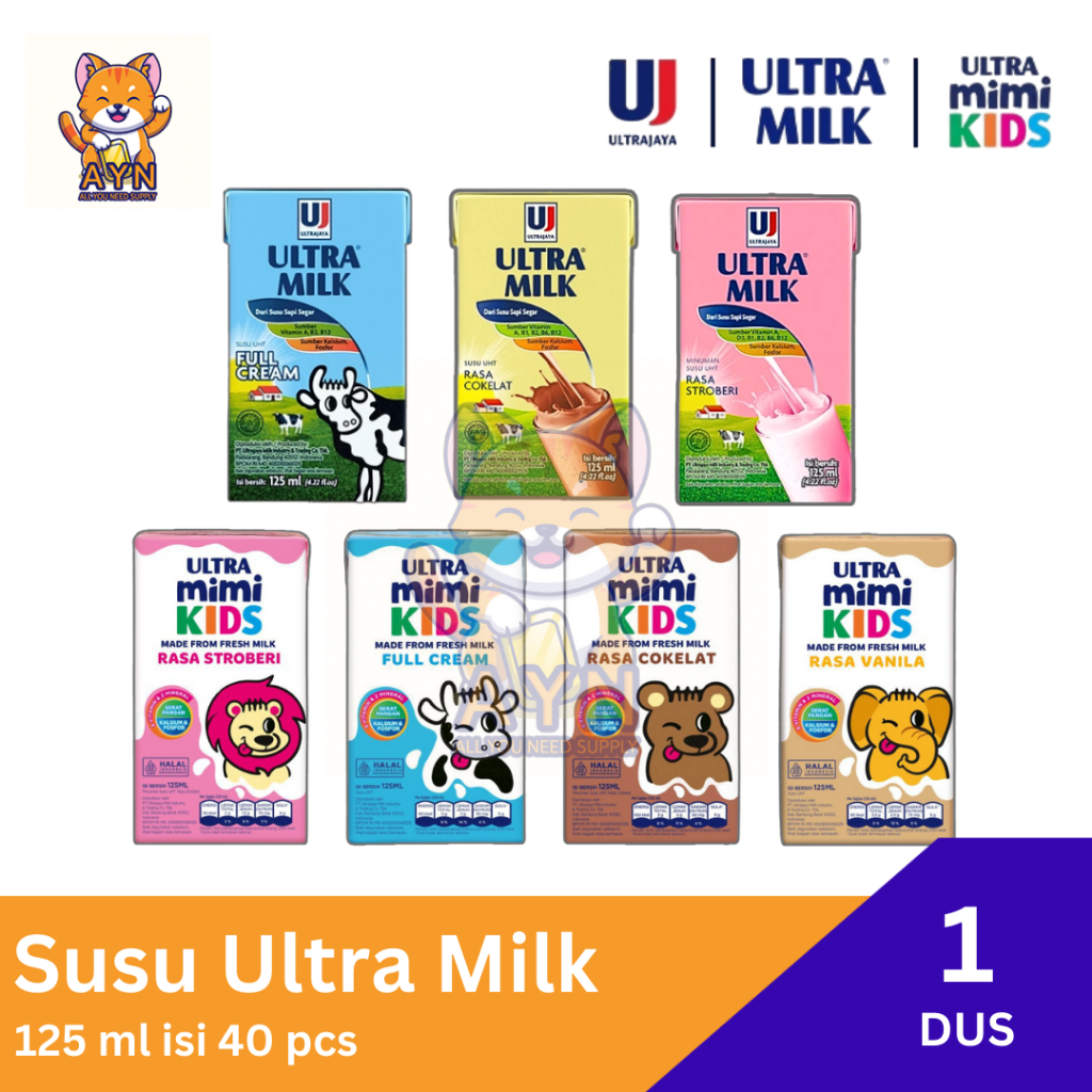 Jual Susu Ultra Milk Susu UHT | Ultra Mimi Kids 125 ml [ 1 dus isi 40 pcs ] | Shopee Indonesia
