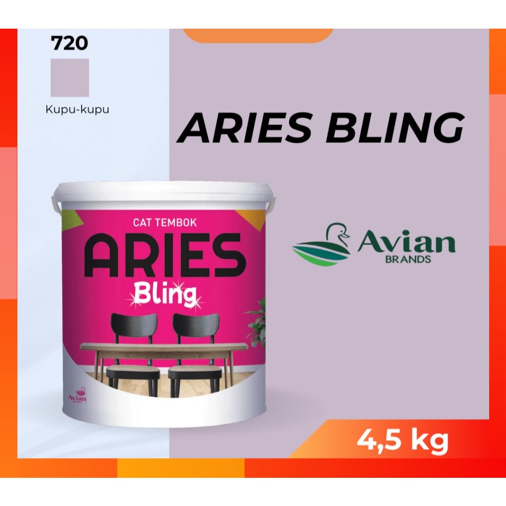 Jual CAT TEMBOK INTERIOR ANTI PUDAR ANTI JAMUR ARIES BLING 4,5 KG Paint ...