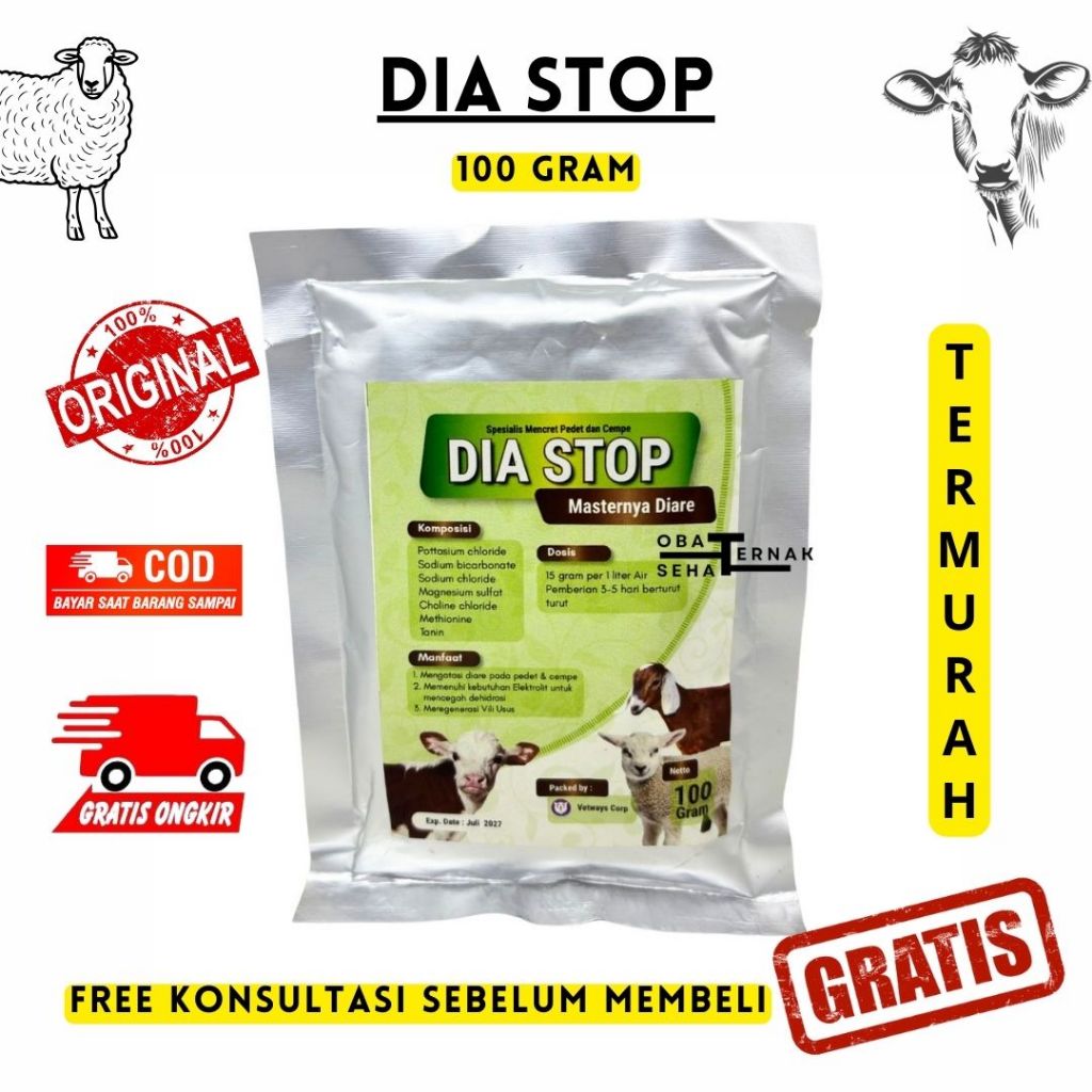 Jual DIA STOP 100 GRAM - Obat Diare Mencret Sapi Kambing Domba Pedet ...