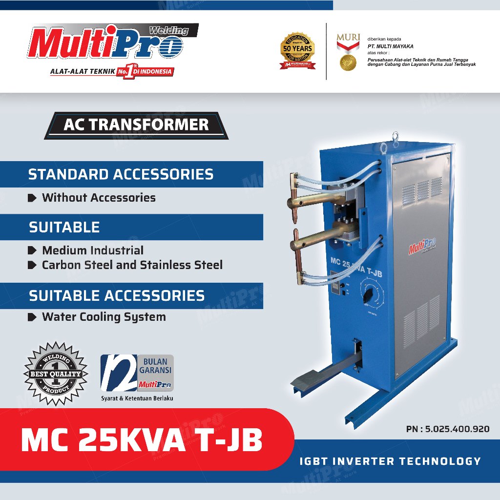 Jual Multipro Mesin Las Spot Welding MC 25 KVA T-JB Spot Welder Garansi ...