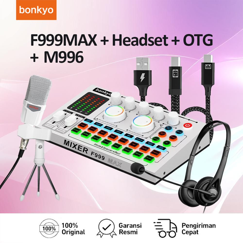 Jual Bonkyo F999MAX SET sound card live broadcast equipment full set ...