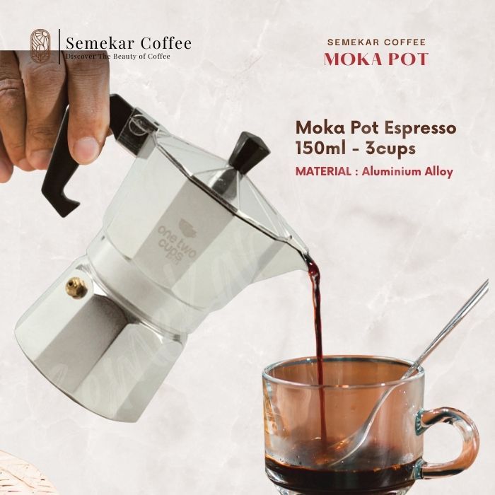 Jual Moka Pot 3 Cup / Espresso Coffee Maker 3 Cup manual brew aluminium | Shopee Indonesia