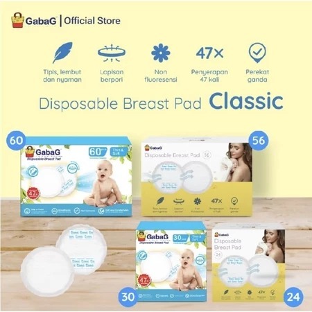 Jual BREAST PAD ISI 56 PCS GABAG / BREASTPAD CLASSIC GABAG / PEMBALUT ...