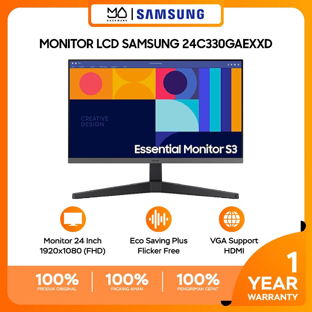 Jual Monitor Samsung LED 24′ LS24C330GAEXXD - Garansi Resmi | Shopee ...
