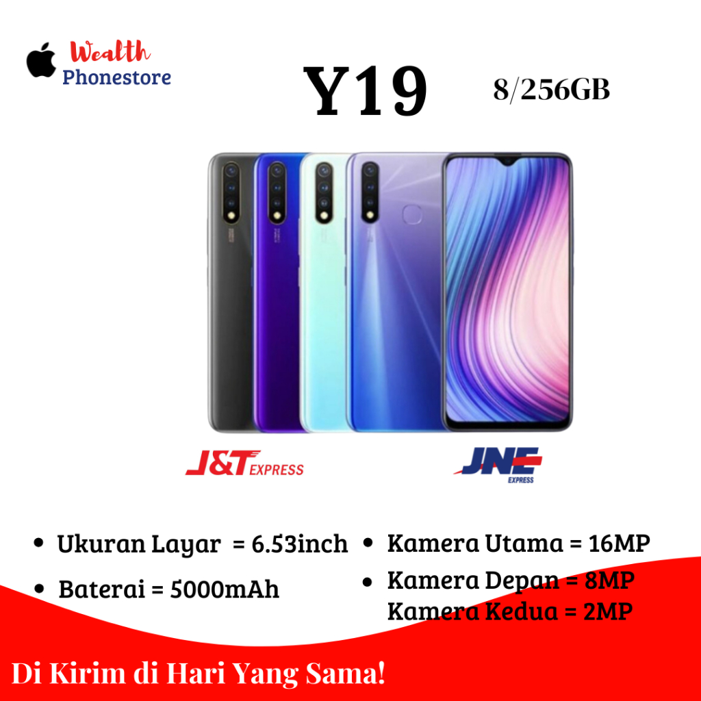 Jual vivo Y19 8/256GB Layar 6.53inch Android 14 Bateray 5000 mAh Garansi 1 TAHUN | Shopee Indonesia