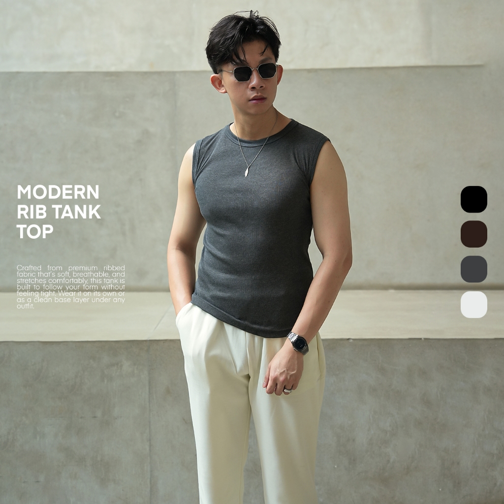 Jual Modern Ribb Tank Top SGNR | Shopee Indonesia