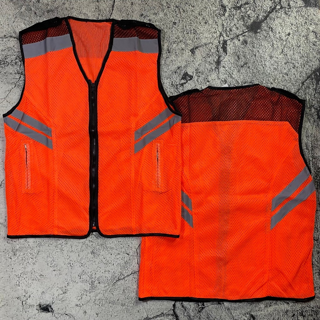 Jual Rompi Orange Proyek Safety Parkir Rompi Jaring Rusuk Rompi Polos ...