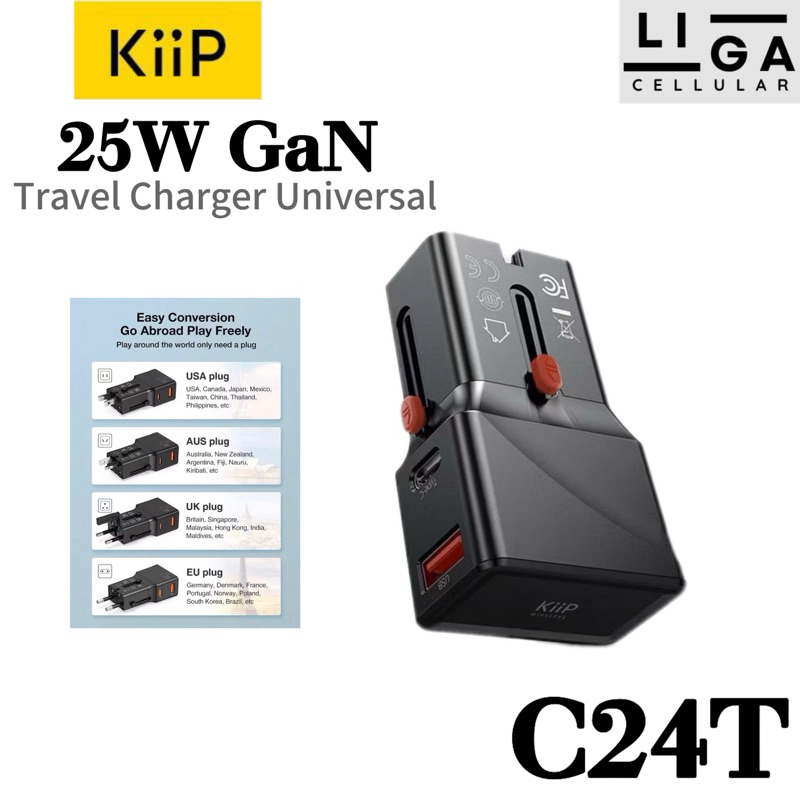 Jual KiiP C24T 25W Universal Travel Adaptor Charger Mini Fast Charging ...