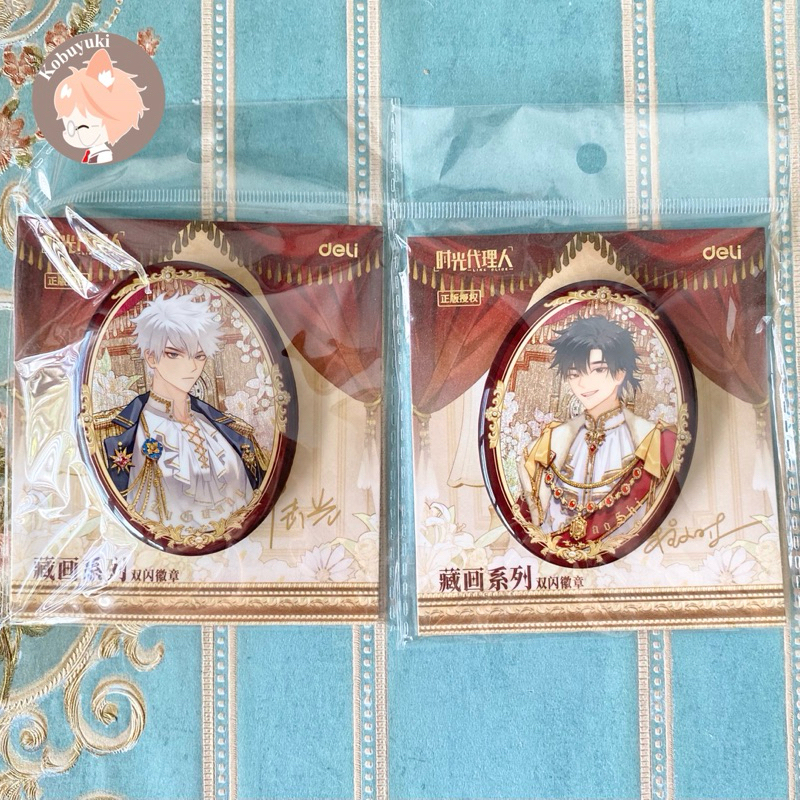 Jual OFFICIAL Link Click x Deli BiliBili round oval Badge tin can pin ...