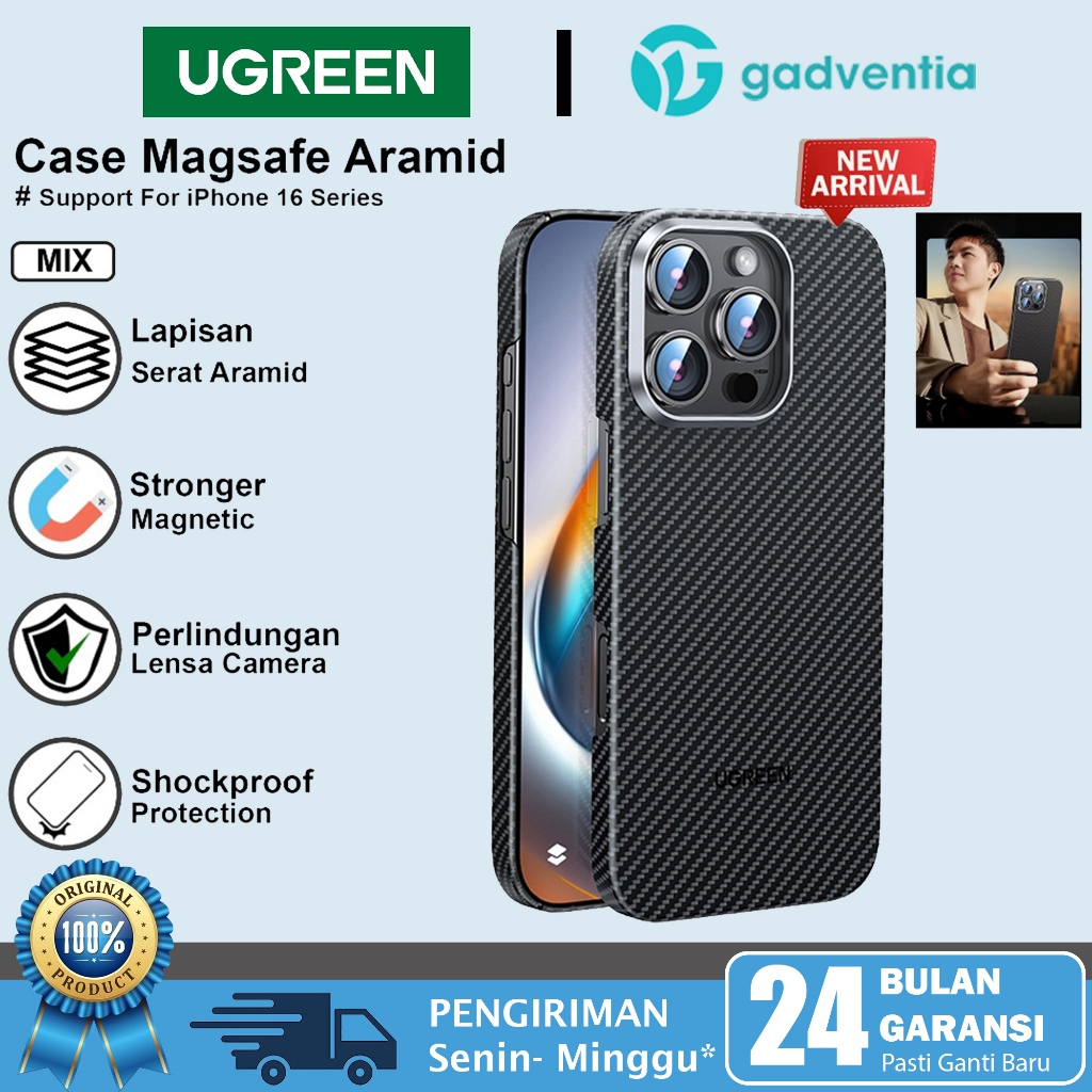 Jual UGREEN Premium Case Magsafe For iPhone 16 Pro 16 Pro Max Carbon ...