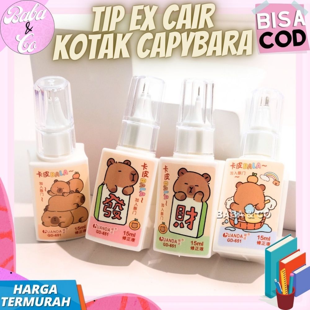 Jual TIP EX CAIR CAPYBARA CORRECTION LIQUID CAPYBARA KOTAK LUCU UNIK TIP X CAIR KOTAK CAPYBARA ...