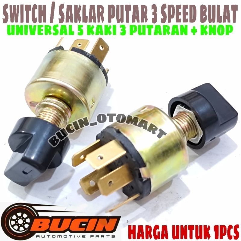 Jual SAKLAR PUTAR / SWIT SWITCH AC MOBIL UNIVERSAL PASANGAN 5 KAKI 3 ...