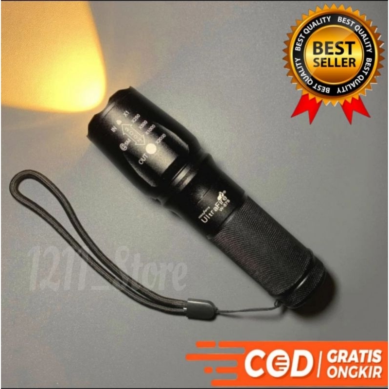 Jual Senter LED Cree Cahaya Kuning Dan Putih ZOOM IN ZOOM OUT SUPER ...