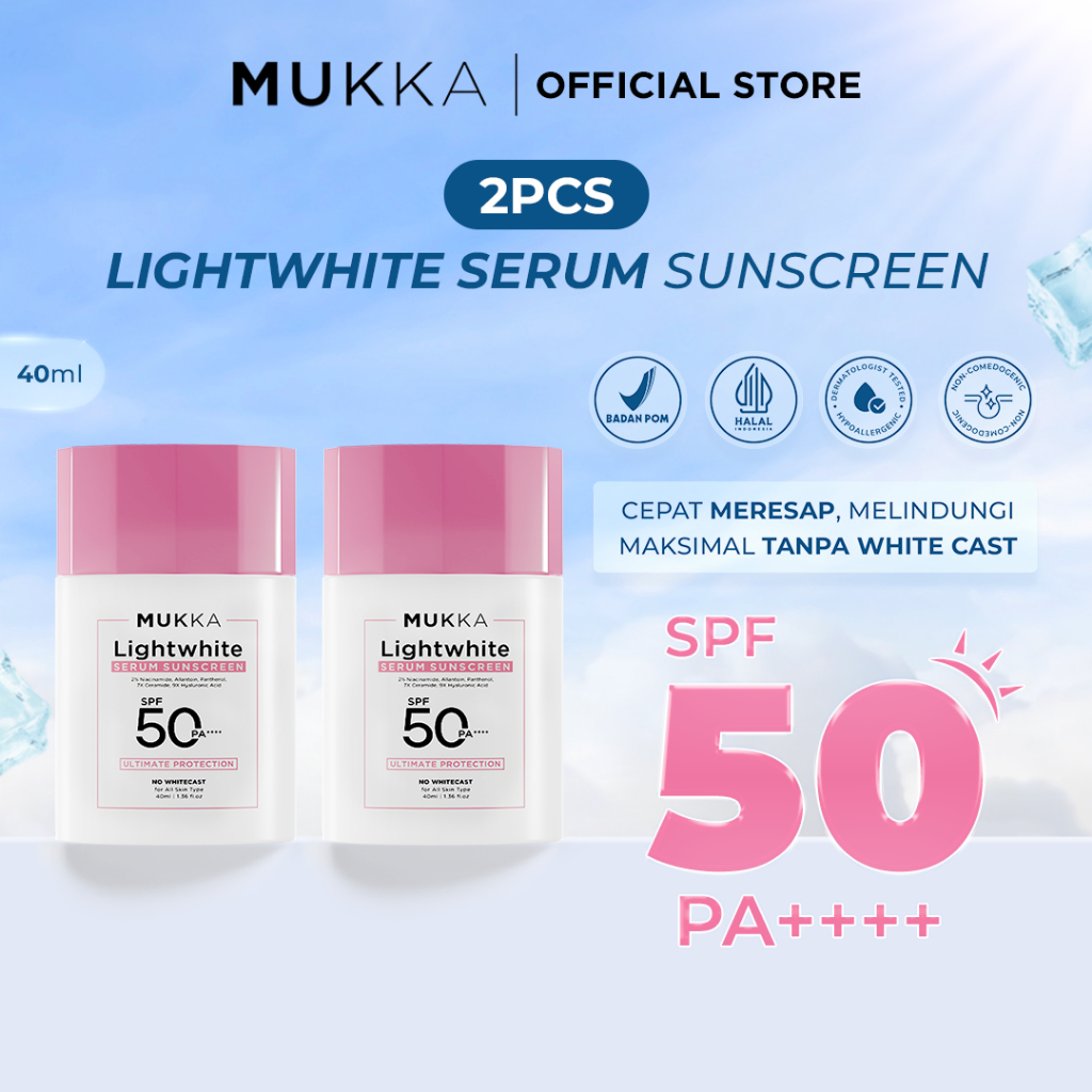 Jual Mukka - 2pcs Lightwhite Serum Sunscreen | Shopee Indonesia