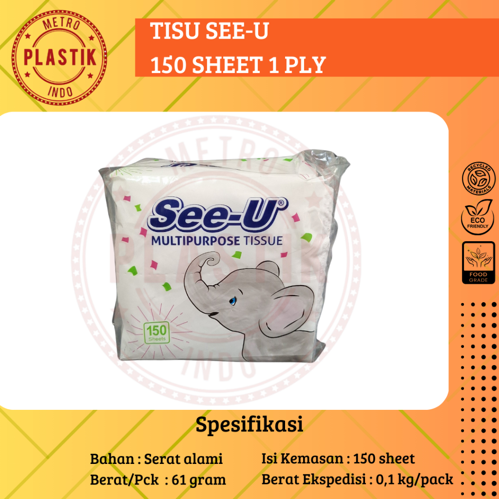 Jual Tissue See-U Pop Up Gajah 150 Sheets / Tisu See U Mini Kotak Meja ...