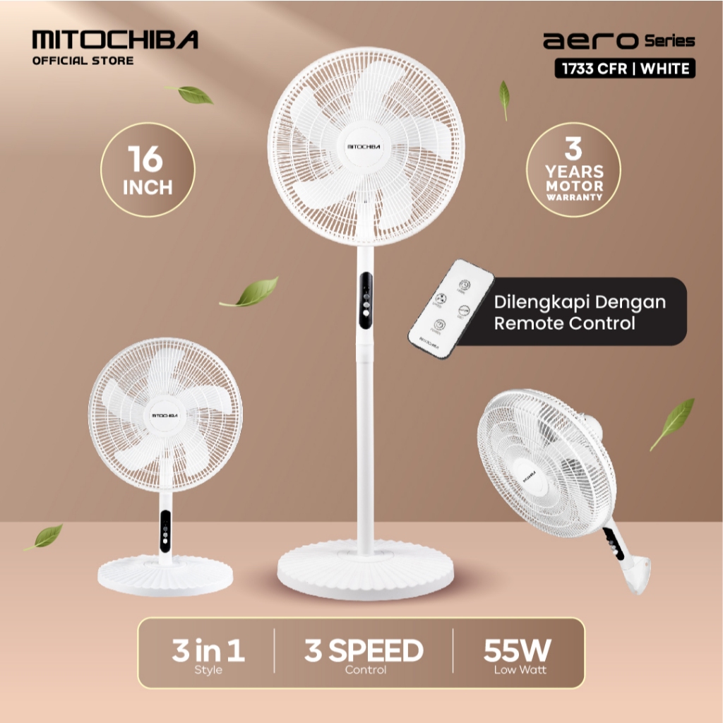 Jual MITOCHIBA Kipas Angin Remote 3in1 Multifungsi 1733CFR 16 Inch AERO ...