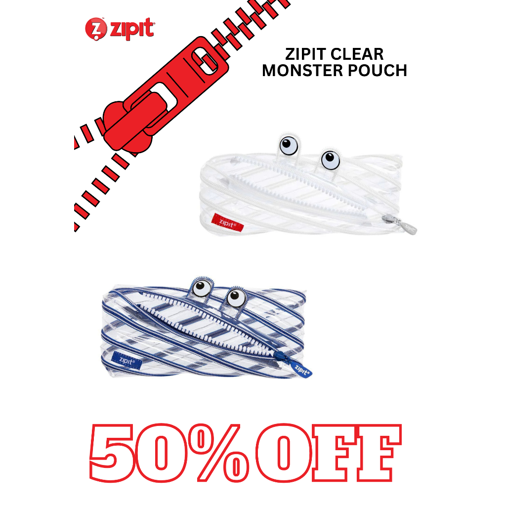 Jual Zipit Clear Monster Pencil Pouch | Shopee Indonesia