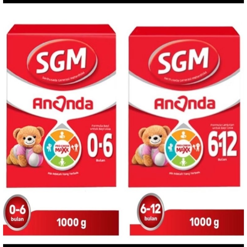 Jual Susu Formula Bayi SGM Ananda 0 6 Bulan / 6-12 Bulan Netto 1000gr | Shopee Indonesia