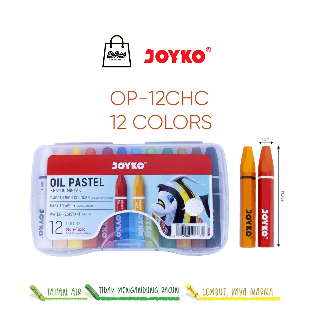 Jual (Set) Joyko Krayon 12 Warna OP-12 CHC Oil Pastel 12 colors ...