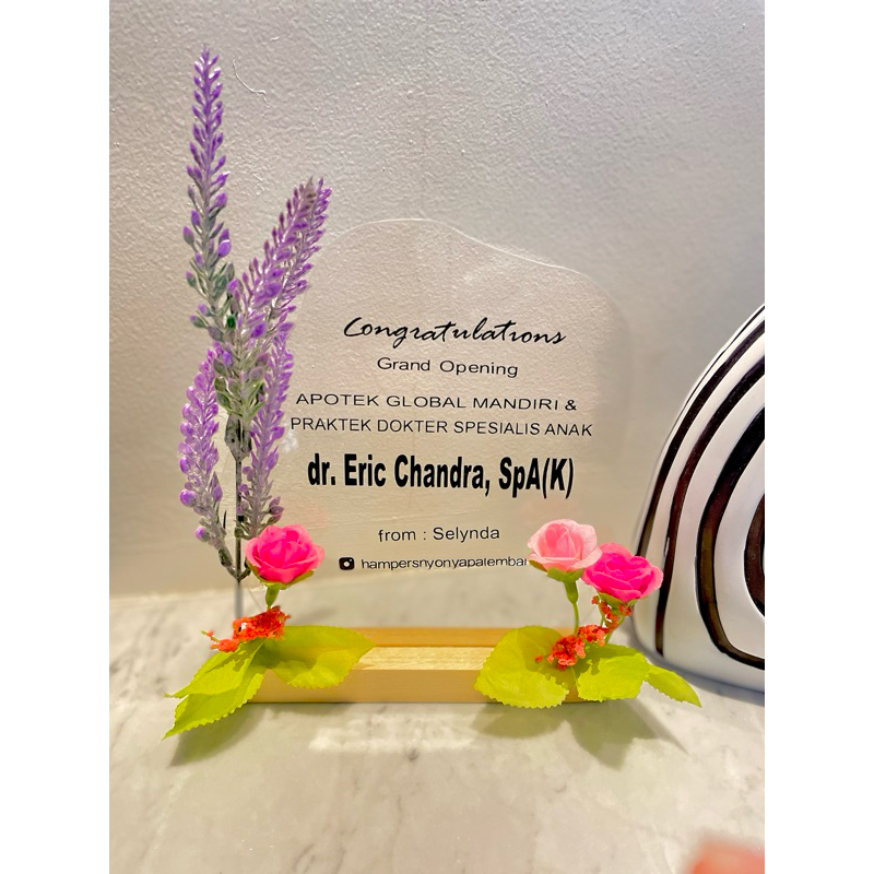 Jual Akrilik papan bunga mini opening hadiah ucapan congratulation ...
