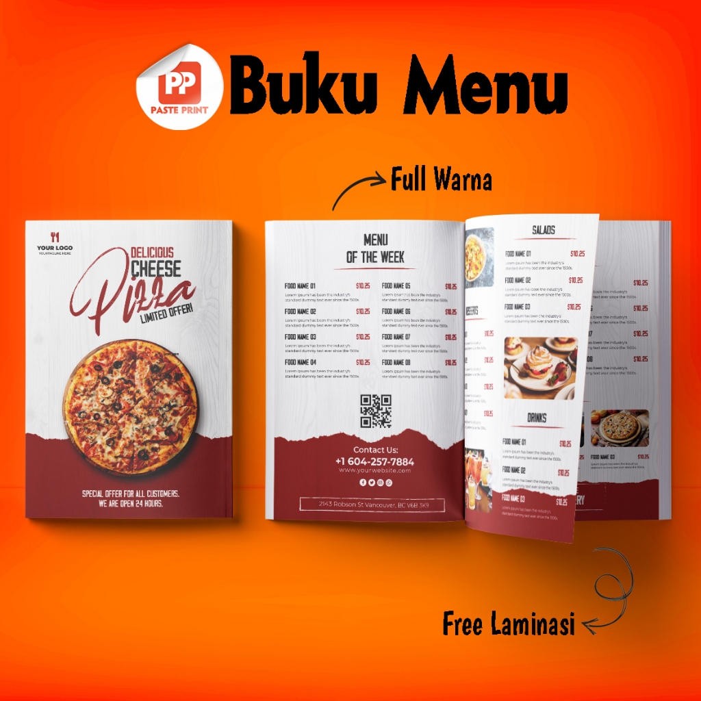 Jual Cetak Buku Daftar Menu Makanan Minuman Cafe Custom | Shopee Indonesia