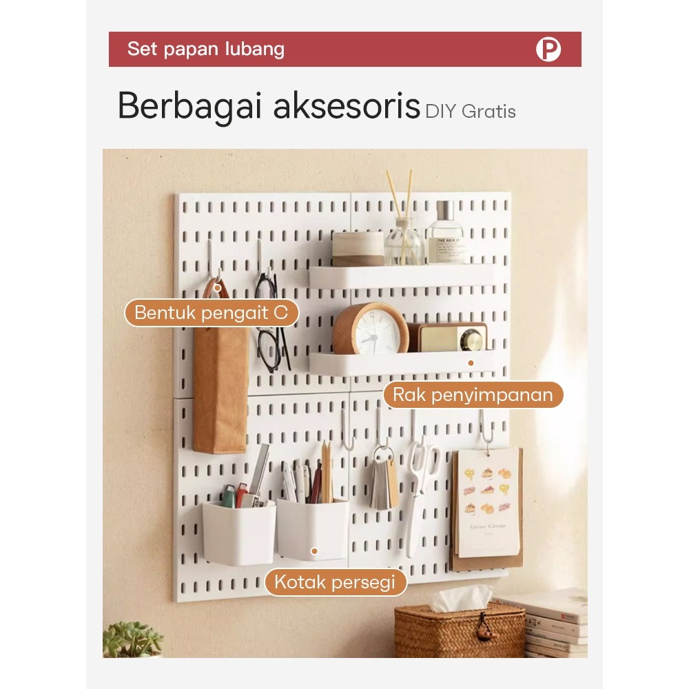 Jual Display Dinding Premium Organizer Penyimpanan Papan Pasak Kayu ...