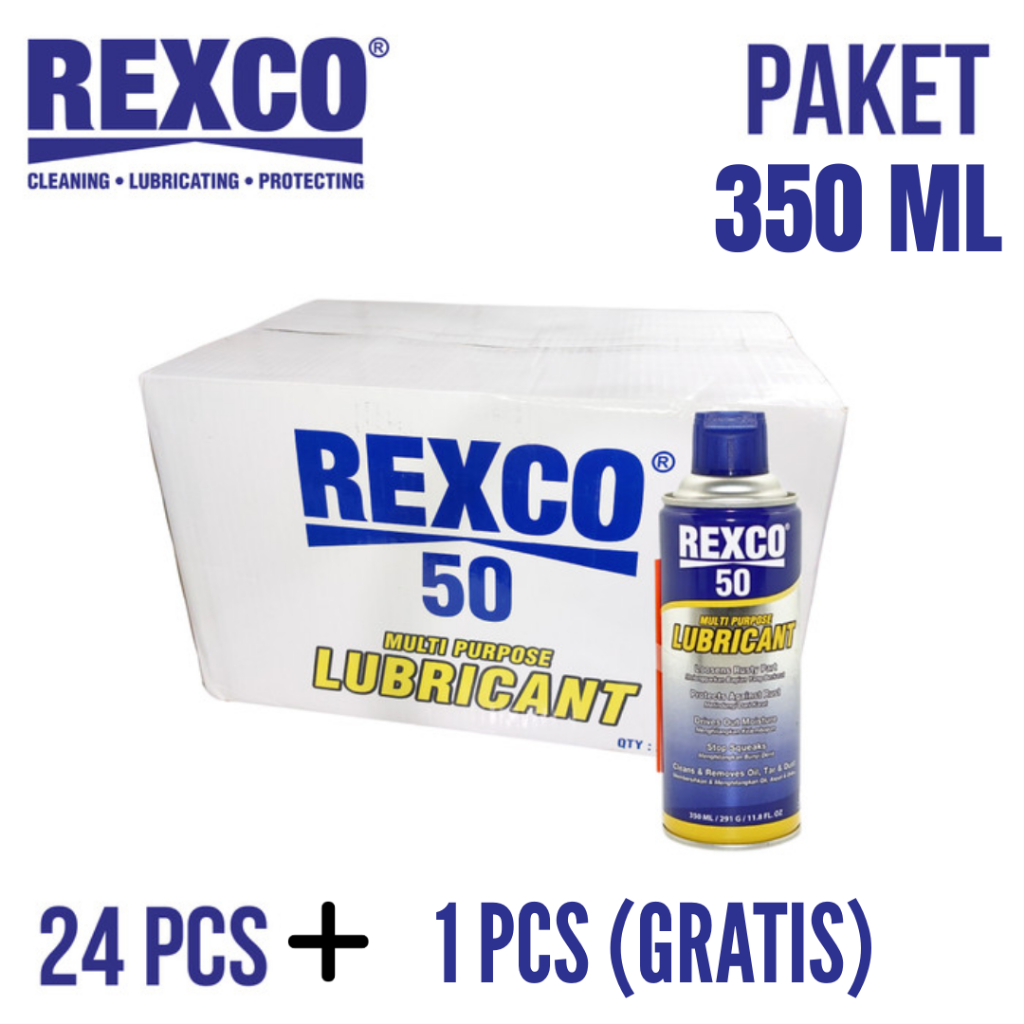 Jual Rexco Multi Purpose Lubricant 50 350 ML Pelumas Serba Guna / Anti Karat (1 DUS) | Shopee ...