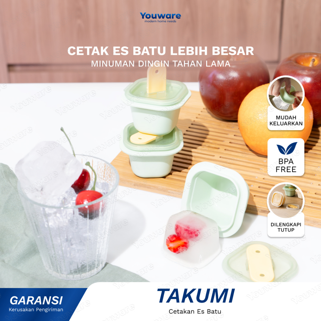 Jual Youware - Takumi Wadah / Cetakan Es Batu Besar Silikon BPA Free ...