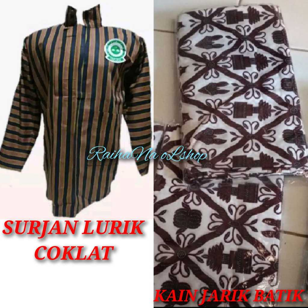 Jual BAJU ADAT JAWA LAKI/COWO | SURJAN LURIK COKLAT + KAIN JARIK BATIK ...