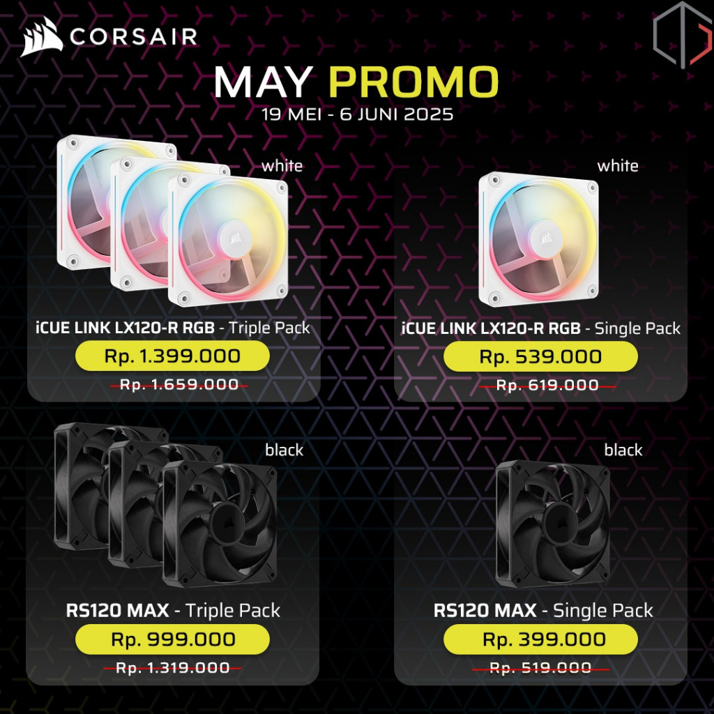 Jual CORSAIR iCUE LINK LX120-R RGB Single Pack 120mm PWM Reverse Fan ...