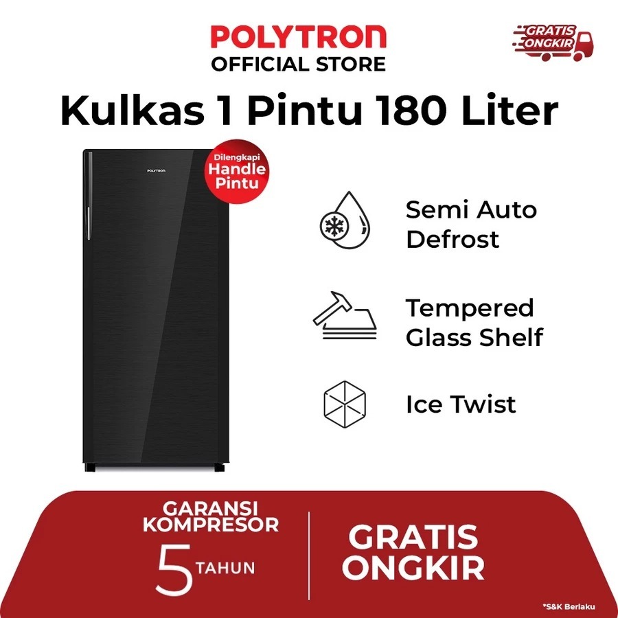 Jual POLYTRON Kulkas 1 Pintu Belleza 180 liter PRA 18 DMY | Shopee ...
