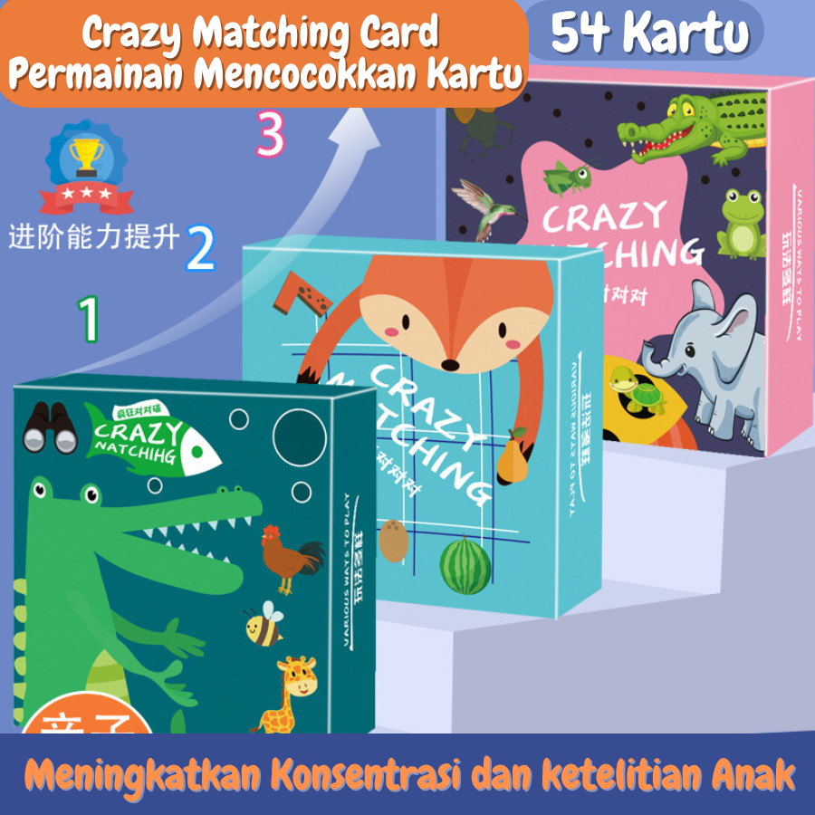 Jual Mainan CRAZY MATCHING CARD Matching Game Card Mainan Mencocokkan ...