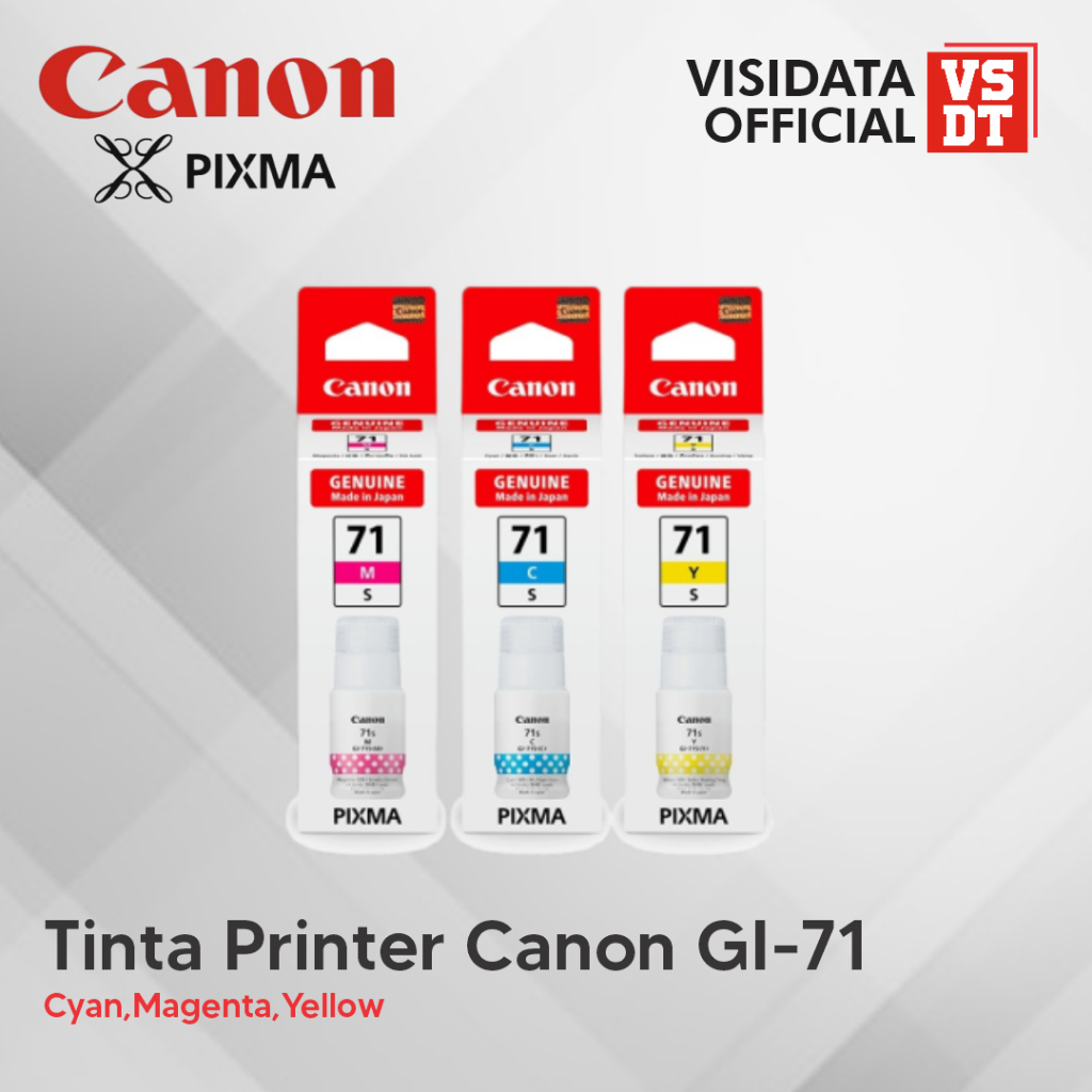 Jual Tinta Original Canon GI-71 GI-71s C M Y PGBK PIXMA G series G1020 ...