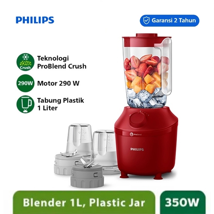 Jual Philips Blender 3000 Series HR2042/41 - 290W Plastic - Merah ...