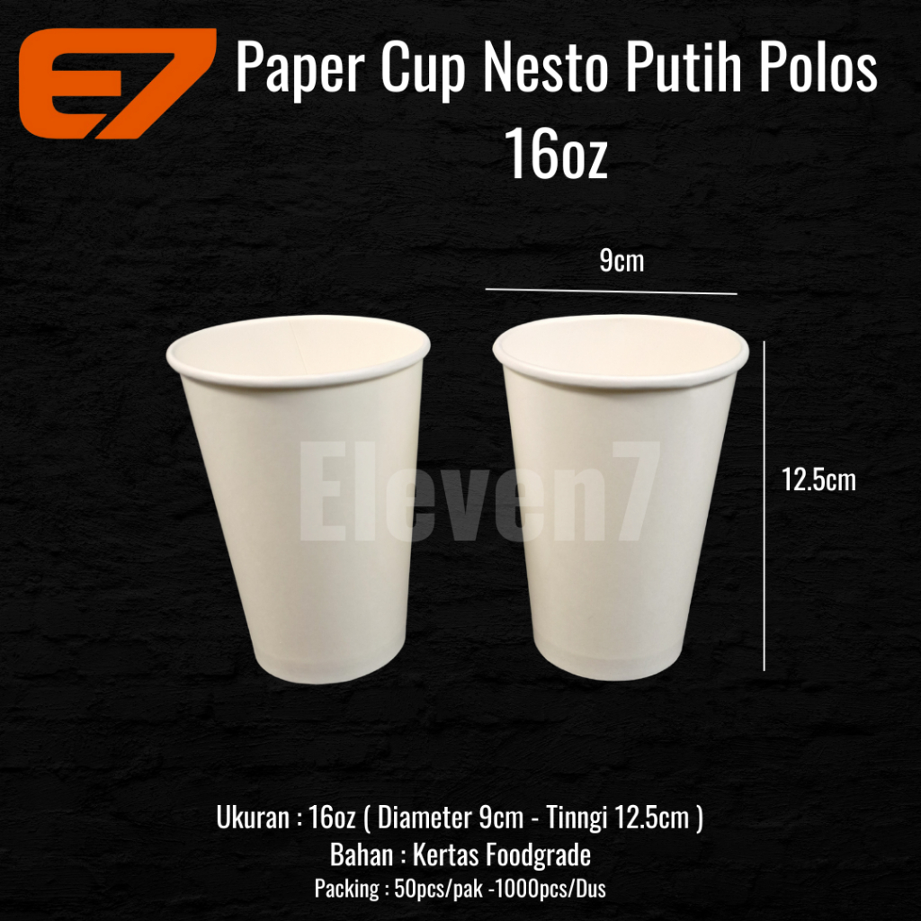 Jual Paper Cup Putih Polos 16oz - Gelas Kertas | Shopee Indonesia
