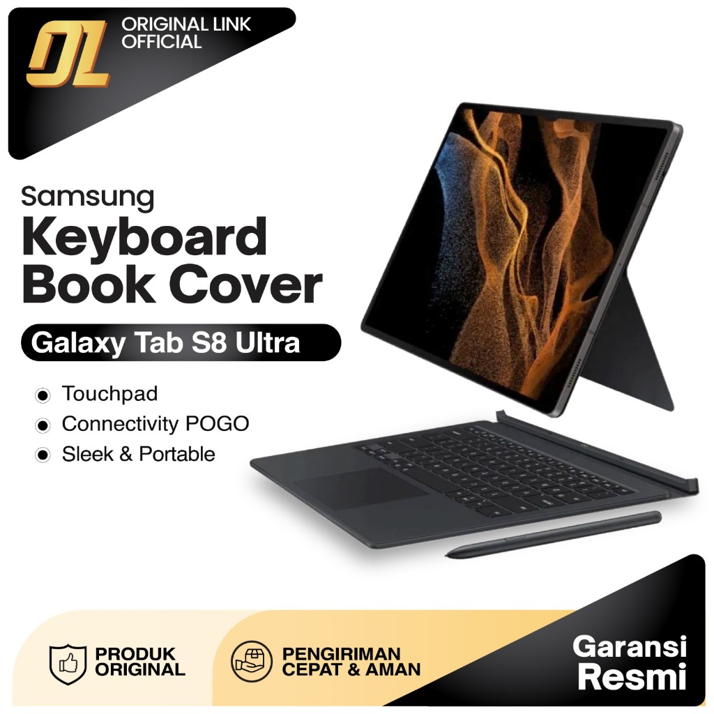 Jual Case Samsung Galaxy Tab S8 Ultra Keyboard Book Cover Casing ...