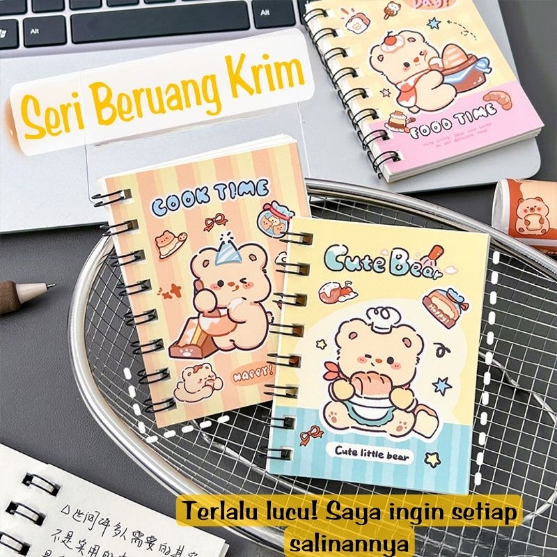 Jual NOTEBOOK RING BUTTER BEAR / SANRIO AESTHETIC MINI DIARY BOOK MEMO ...