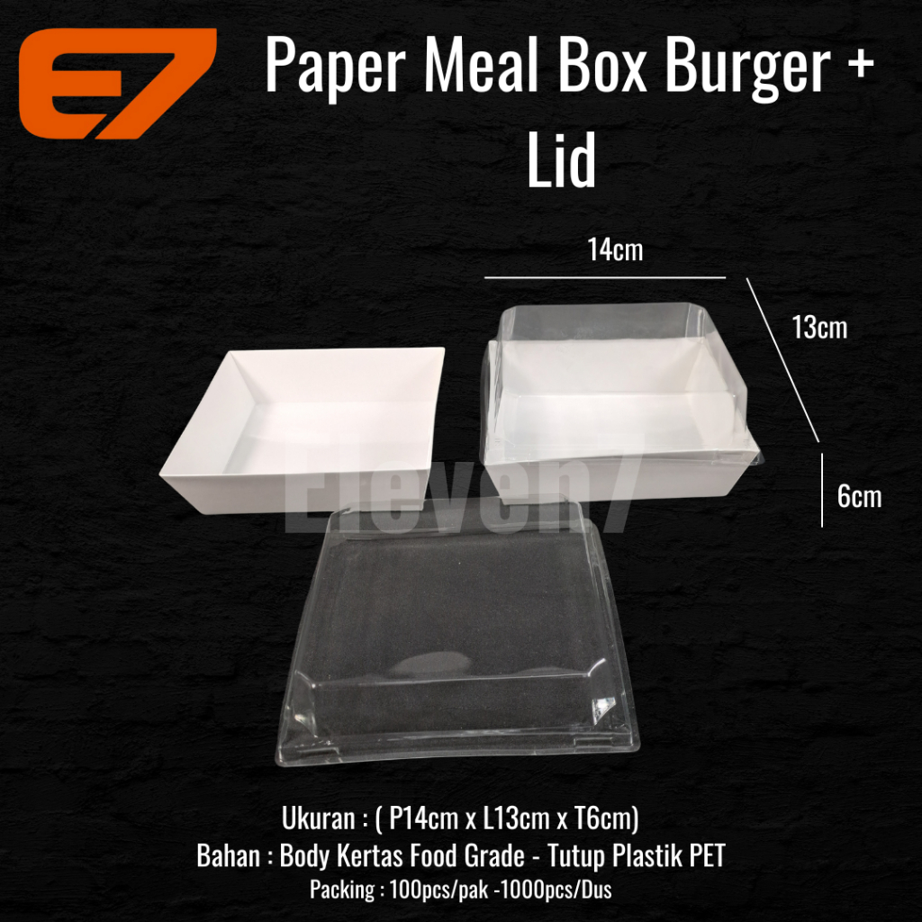 Jual Paper Meal Box + Lid Mika - Paper Lunch Box, Cake Box, Burger Box ...