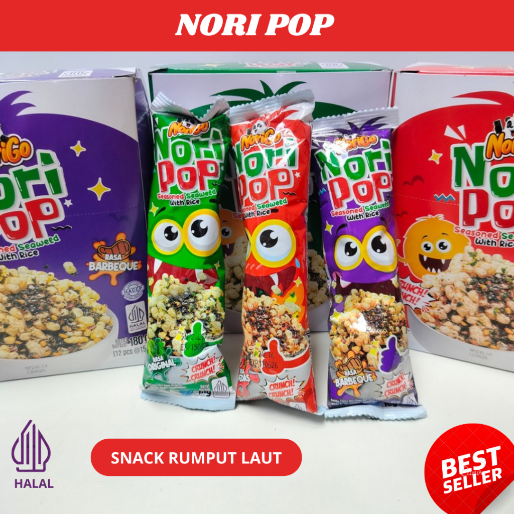 Jual [1 BOX ISI 12 PCS] Nori POP Rice Noodle Seaweed HALAL | Shopee ...