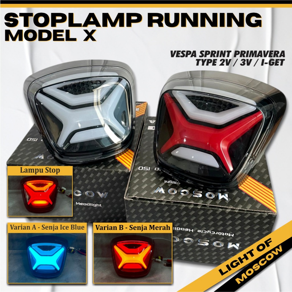 Jual STOPLAMP LAMPU BELAKANG LED MODEL X VESPA SPRINT LAMPU STOP ...