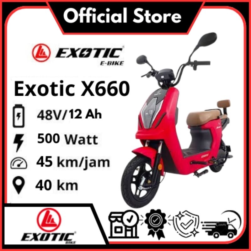 Jual Sepeda Listrik Terbaru Exotic X660 2025 Bergaransi Resmi | Shopee ...