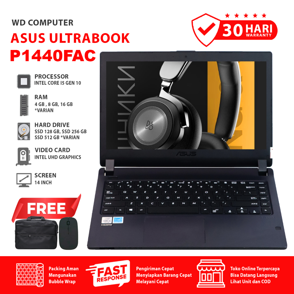 Jual Laptop ASUS P1440F Core I5 Gen 10 Ram 8GB Ssd 512GB Cocok untuk ...