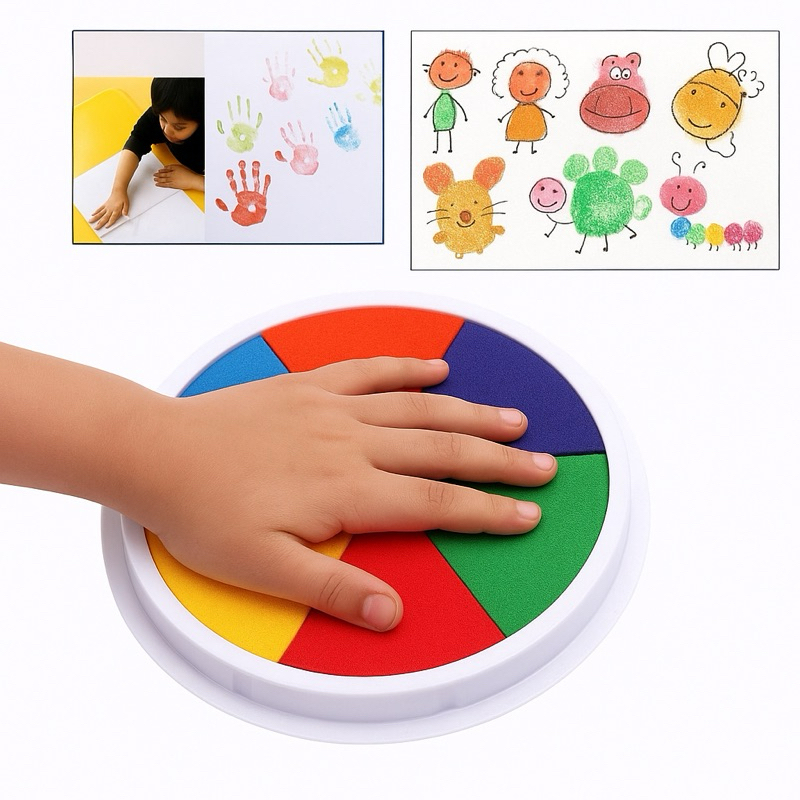 Jual [EDUFUNTOYS] Jumbo Finger Stamp Pad Washable Hand Paint Craft ...