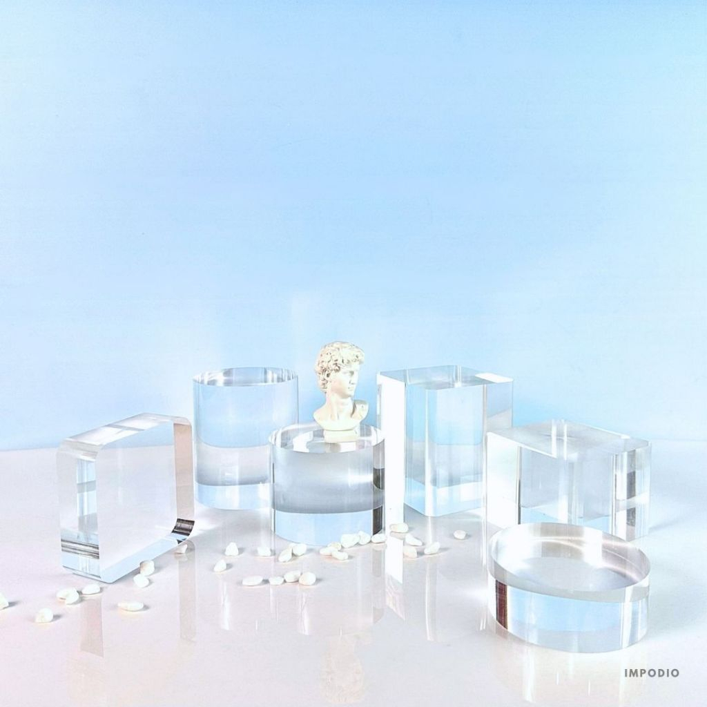 Jual IMPODIO Set 3pcs Akrilik Silinder Kubus Dan Tabung - Clear Acrylic ...