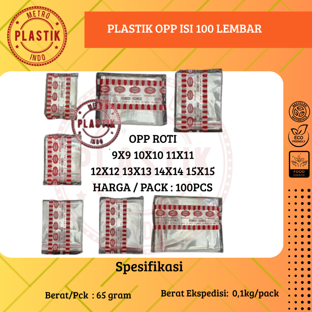 Jual Plastik OPP 9x9 10x10 11x11 12x12 13x13 14x14 15x15 Seal Bening Isi 100 Lembar / Plastik ...