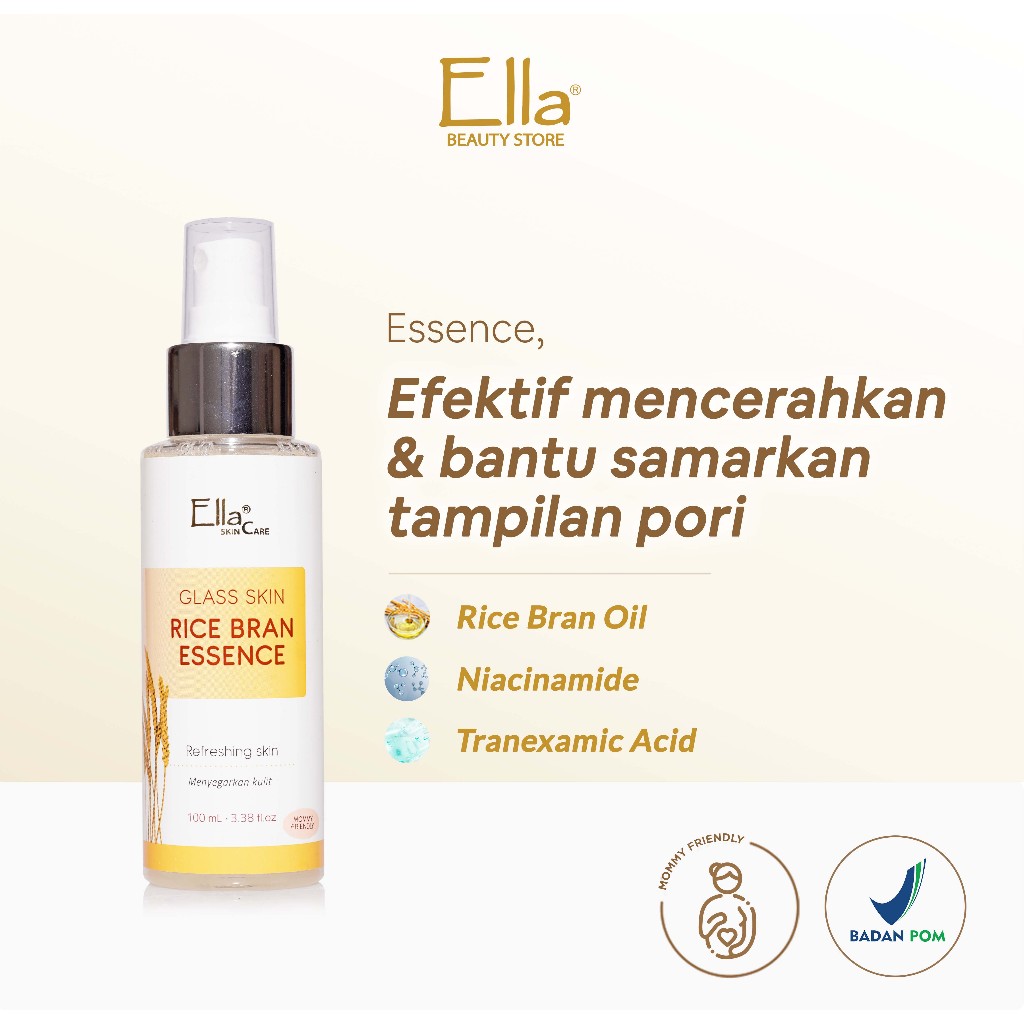 Jual Ella Skincare RICE BRAN ESSENCE - Essence yang efektif mencerahkan & membantu samarkan pori ...