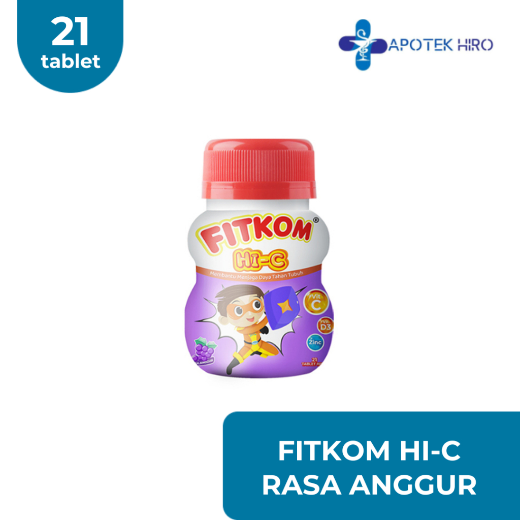 Jual FITKOM HI-C RASA ANGGUR BOTOL - 21 TABLET KUNYAH | Shopee Indonesia