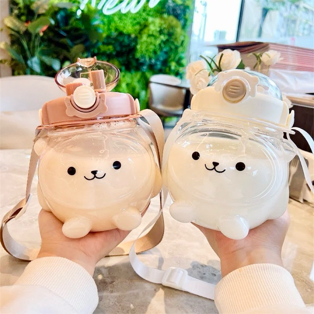 Jual AJS Botol minum anak transparan 1lt boneka bear/ botol minum anak ...