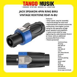 Jual JACK SPEAKON 4PIN RING BIRU VINTAGE ROXTONE RS4F-N-BU ORIGINAL ...
