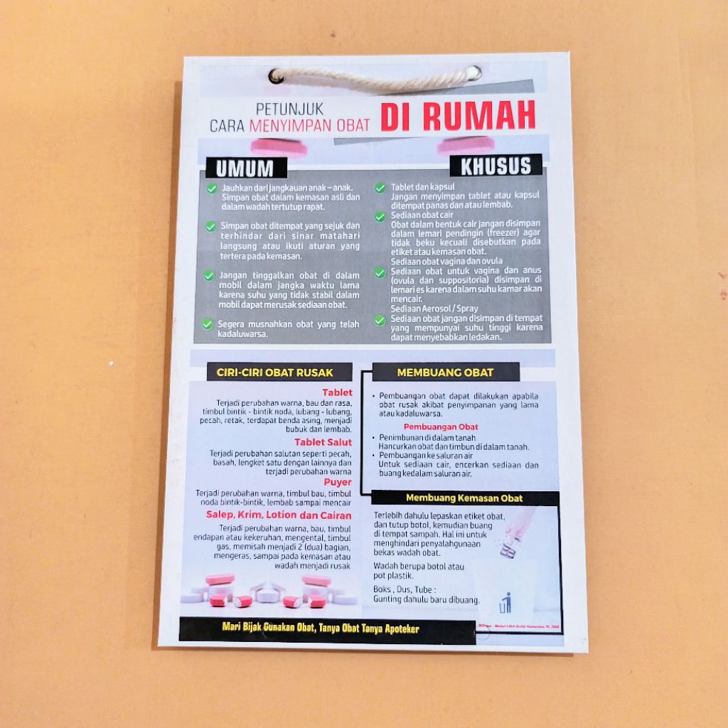 Jual Hard Poster Petunjuk Cara Menyimpan Obat Di Rumah - Poster Farmasi ...